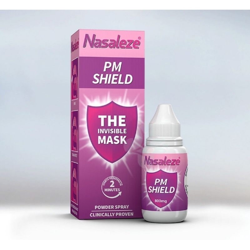 Nasaleze(นาซัลลีซ) PM SHIELD - สีม่วง สเปรย์พ่นจมูกชนิดผงกล่องสีม่วง ...