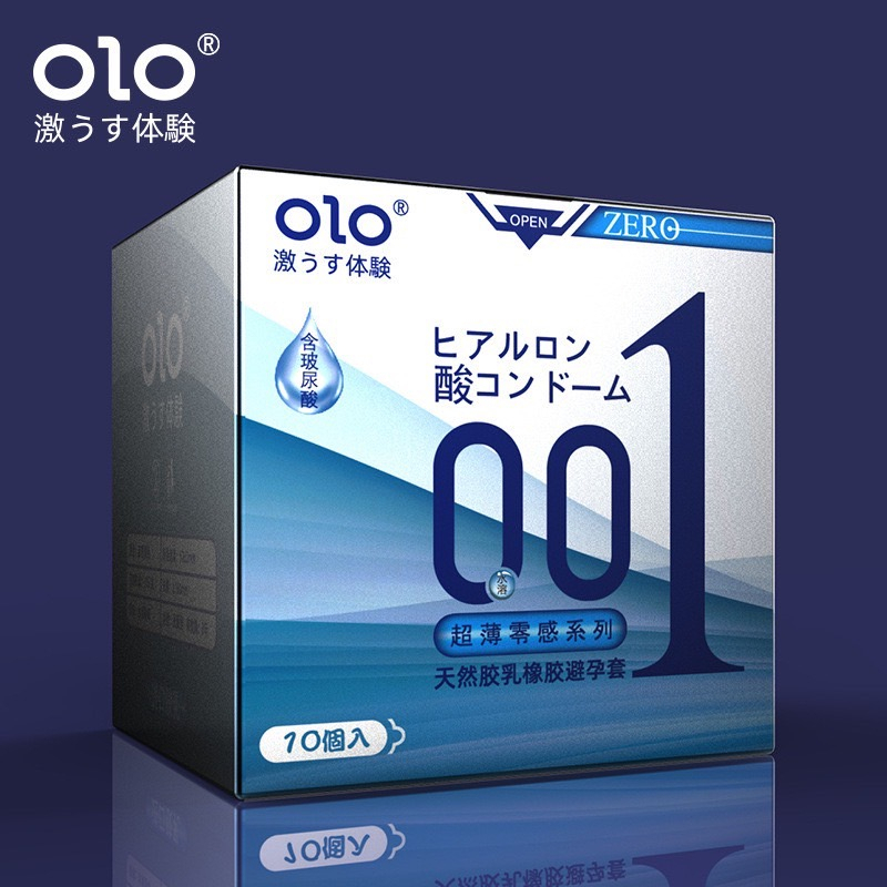 OLO basic thin condoms 001 10pcs 50-52-54mm ถุงยางอนามัย ถุงยาง (10ชิ้น/1กล่อง) แบบบาง บาง 0.01 ...