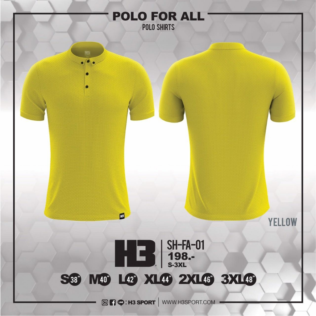 เสื้อโปโลสปอร์ต เสื้อโปโลกีฬา เสื้อโปโลเอชทรี H3 SPORT รุ่น SH FA 01 ของแท้100% | Shopee Thailand