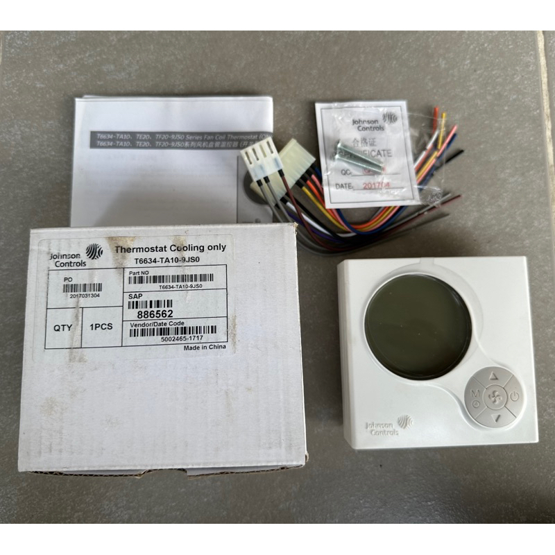 JOHNSON CONTROL Thermostat On-Off, Model.T6634-TA10-9JSO , ,HI-MED-LO ...