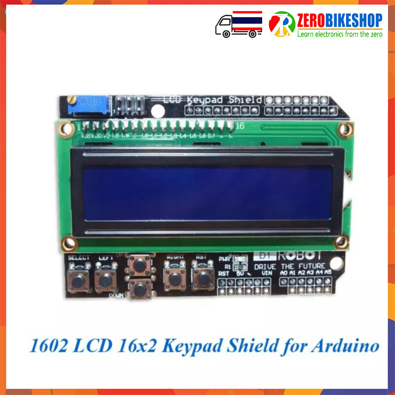 บอร์ดแสดงผล LCD1602 Keypad Shield LCD 16x2 สำหรับ Arduino UNO R3 ... บอร์ดแสดงผล LCD1602 Keypad Shield LCD 16x2 สำหรับ Arduino UNO R3 ...