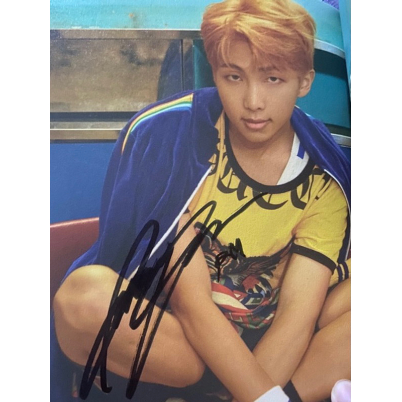 BTS signed ลายเซ็นไซน์สด autographed วี จีมิน ยุนกิ จิน นัมจุน เจโฮป ...