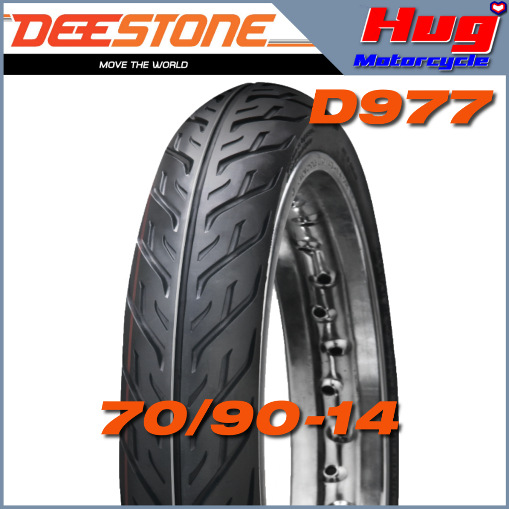 ยางนอก รถมอเตอร์ไซค์ ดีสโตน DEESTONE D822 ลายมีโอ , D977 ลายไฟ ขอบ14" ยางใช้ยางใน TubeType TT ...