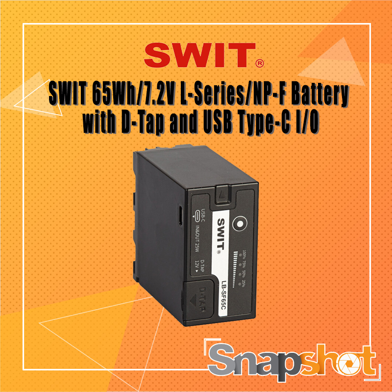 SWIT LB-SF65C 65Wh/7.2V L-Series/NP-F Battery with D-Tap and USB Type-C ...