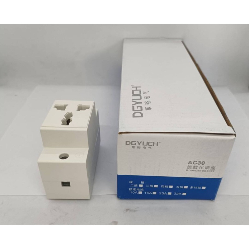 ออกบิลได้ปลั๊กสามตา ปลั๊กสามตาเกาะราง ใส่ตู้คอนโทรล เกาะราง AC30 10A-16A โมดูลาร์ปลั๊ก | Shopee ...