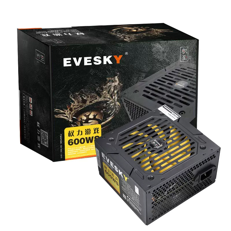 EVESKY 600SW power supply 400W แหล่งจ่ายไฟเดสก์ท็อป รองรับการ์ดแสดงผลแบบสแตนด์อโลน | Shopee Thailand