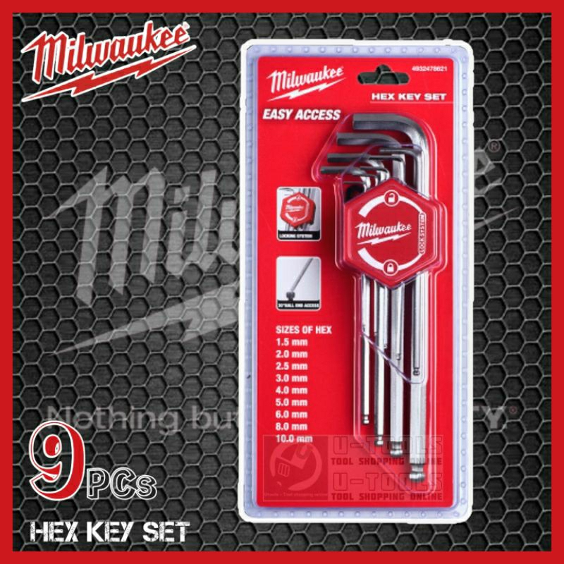 Milwaukee HEX KEY SET รุ่น 4932478621 ชุดประแจหกเหลี่ยมหัวบอล 9 ชิ้น ...