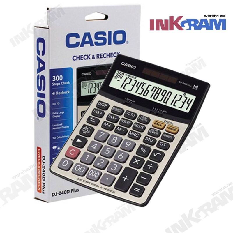DJ-240D Plus เครื่องคิดเลขตั้งโต๊ะ Casio 14 หลัก (ของแท้) คาสิโอ CASIO ...