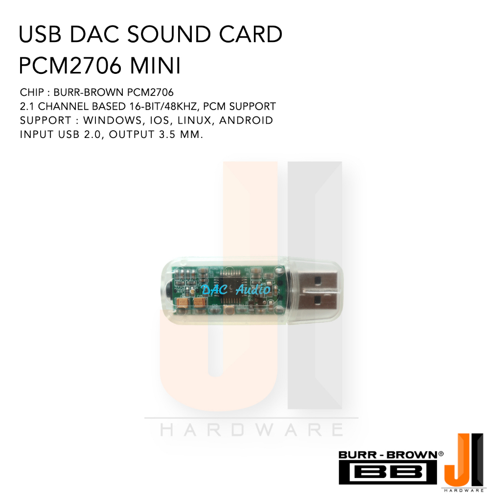 USB DAC sound card PCM2706 Mini for PC, Tablet, Laptop, Smart Phone ของ ...