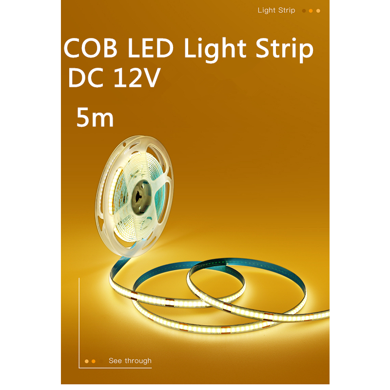 แถบไฟ COB LED Strip Lightพร้อมโคมไฟเส้น DC12V 24V แรงดันต่ำแถบไฟ ติด ...