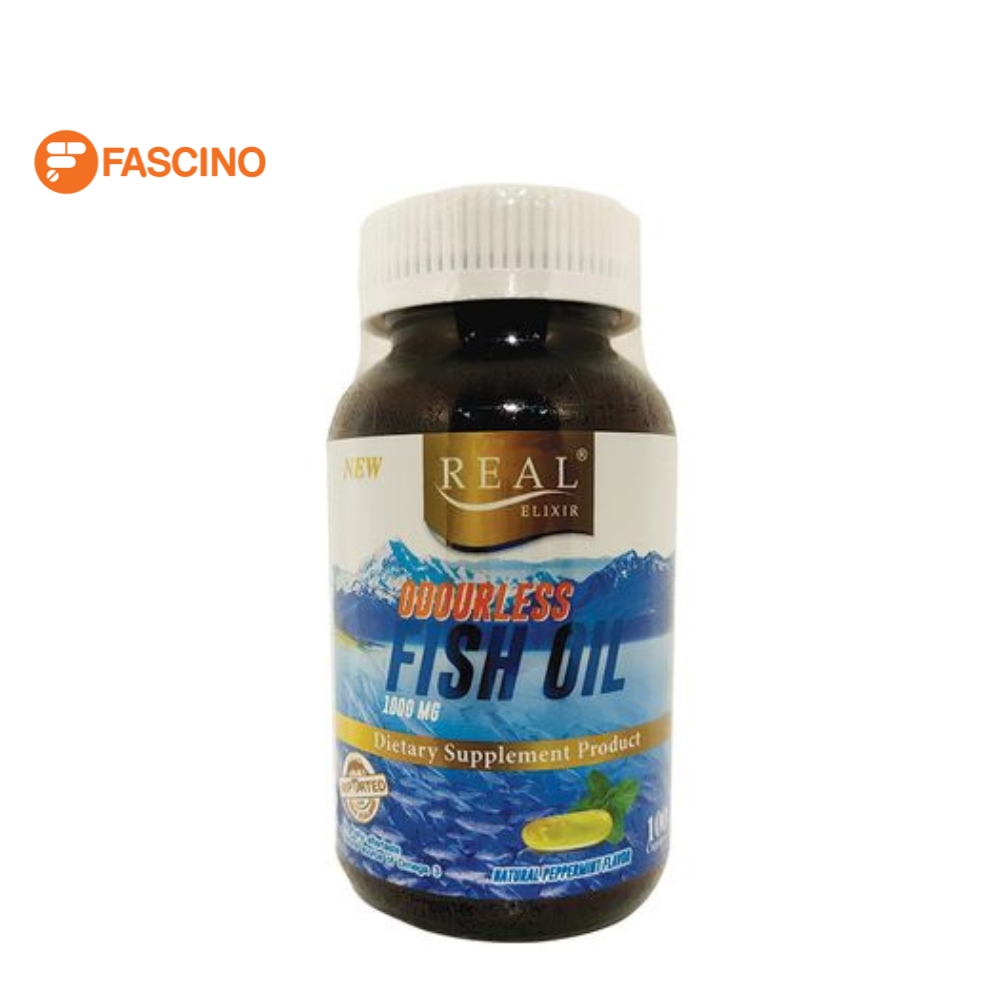Real Elixir Fish Oil 1000 mg จำนวน 100 แคปซูล น้ำมันปลาที่สกัดมาจากปลา ...