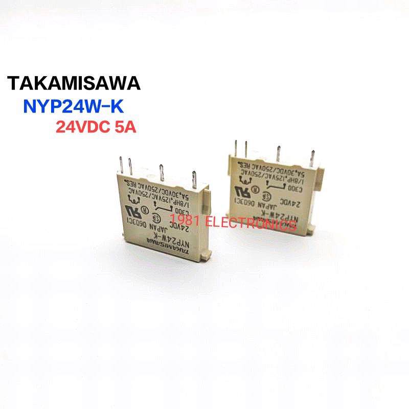 NYP24W-K TAKAMISAWA RELAY รีเลย์ 24VDC 4ขา 5A ระยะขา 8มิล | Shopee Thailand