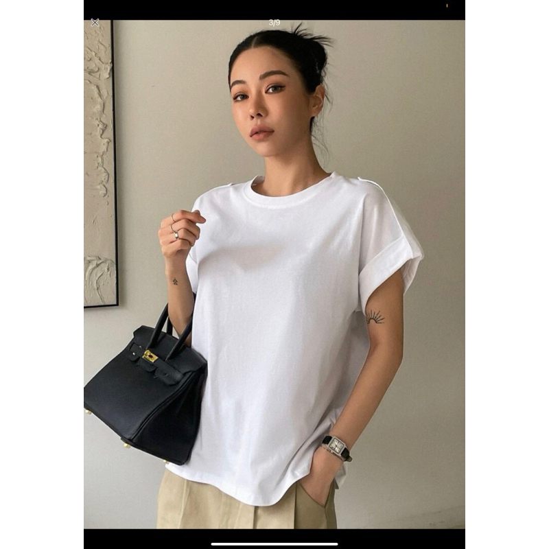 เสื้อแขนกุดแต่งพับแขน สีขาว (แบรนด์ Dazy) มือ 2 | Shopee Thailand