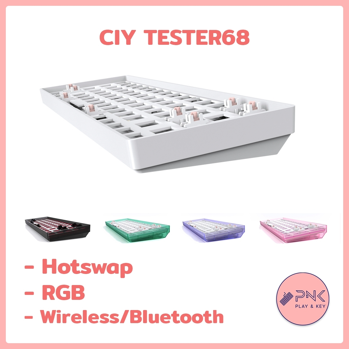 [พร้อมส่ง] Tester68 Tes68 Bluetooth Wireless CIY Hotswap Custom ...