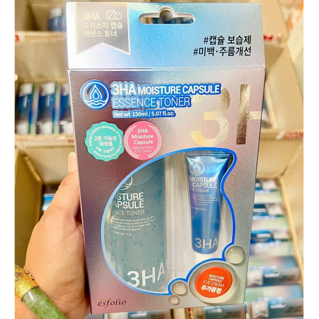 📌EXP2026 Esfolio 3HA Moisture Capsule Essence Toner 150ml+ Eye Cream 10 ...