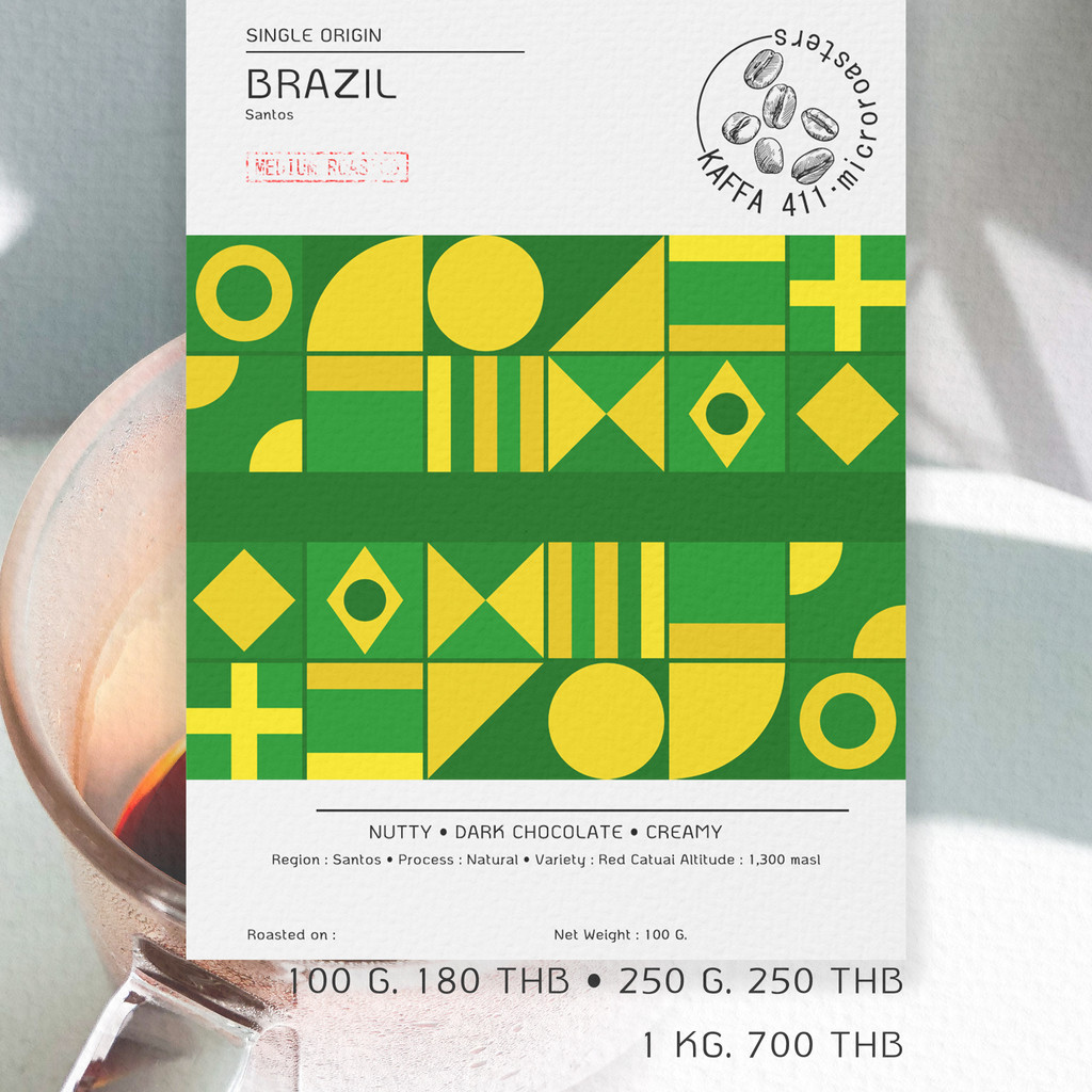Brazil Santos | Single Origin | เมล็ดกาแฟคั่ว บราซิล | KAFFA 411 ...