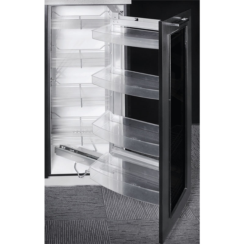 Moderm HDP อุปกรณ์ชุดถาดเข้ามุม เหมาะกับหน้าบานกว้าง 500 มม. สีเงินด้านพร้อมถาดโพลีคาร์บอเนต PK ...