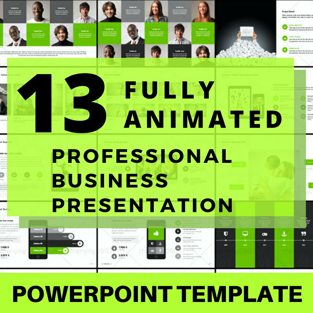 13 Fully Animated Powerpoint Professional Business Presentation ...