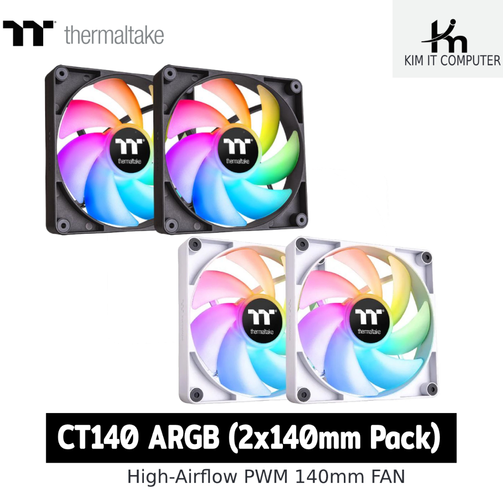 Thermaltake CT140 ARGB 2x140mm Pack 1500rpm PWM Fan รับประกัน 2ปี ศูนย์ ...