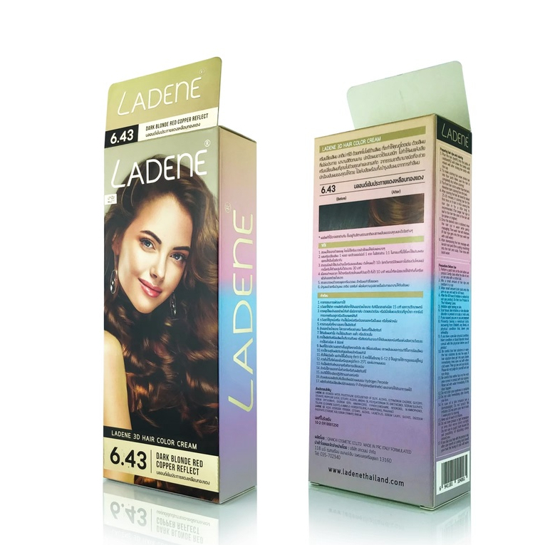 Ladene 3D Hair Color Cream 100ml+100ml ลาดีเน่ ทรีดี ครีมเปลี่ยนสีผม ...