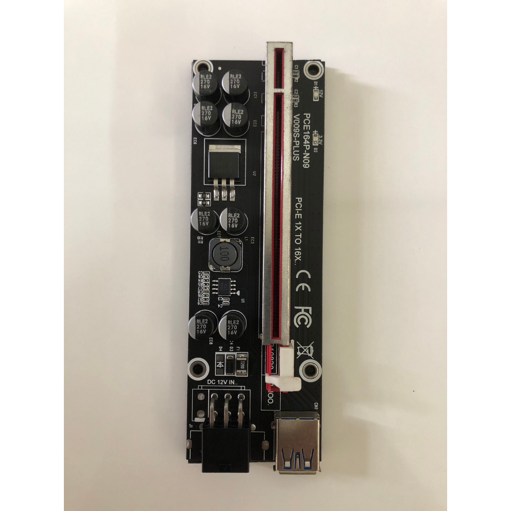 Riser Card 010Splus บอร์ดไรเซอร์พร้อมไฟ Led Pci-E 1X To 16X (มือสอง ...