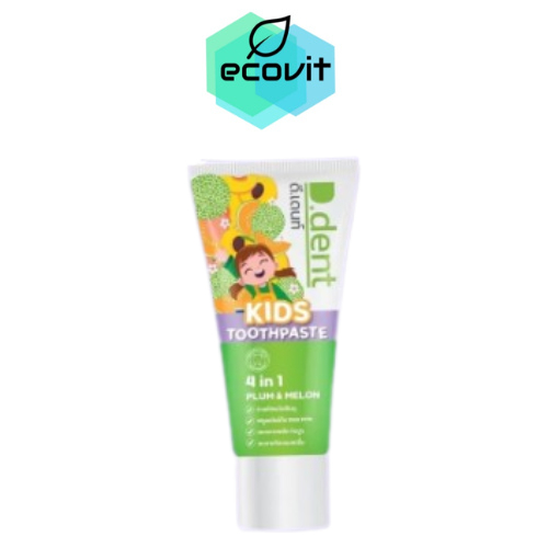 ยาสีฟัน D dent Kids TOOTHPASTE PLUM&MELON กลิ่นผลไม้ดีเดนท์คิดส์ ...
