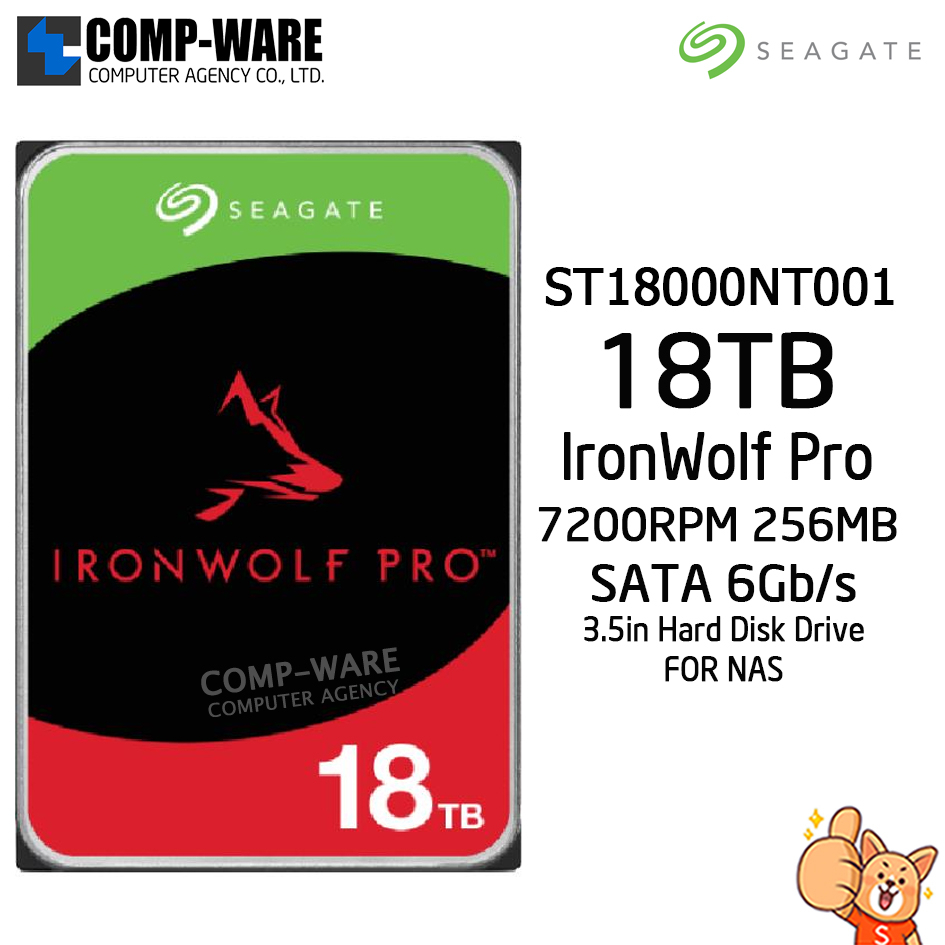 Seagate 18TB IronWolf Pro NAS 3.5" SATA 6Gb/s 7200RPM 256MB Cache ...