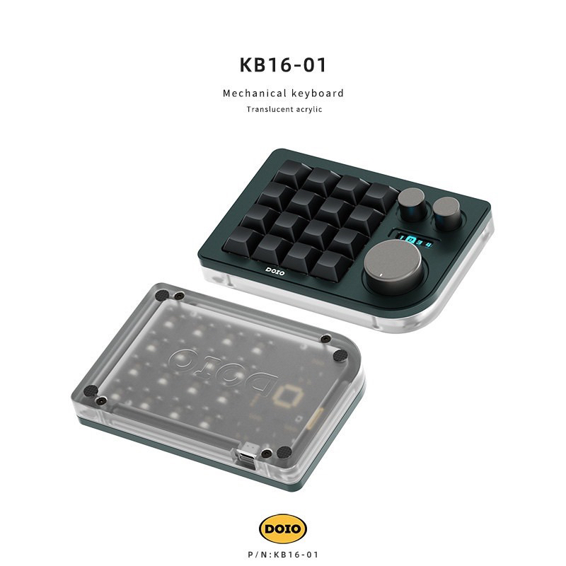 [สินค้ามือ1 พร้อมส่งจากไทย] DOIO KB16-01 Macro Keyboard 16 Keys + 3 Knob Macro Pad | Shopee Thailand