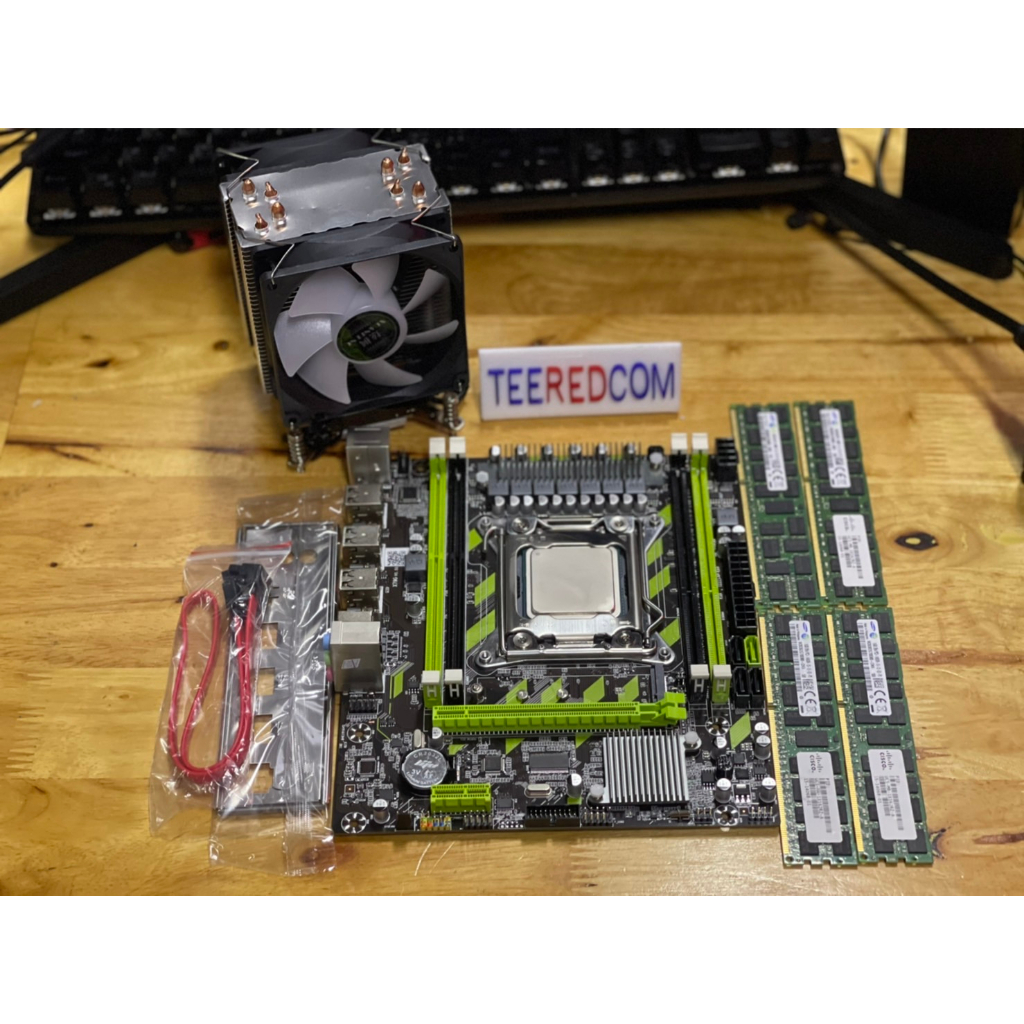 ชุด MB CPU RAM X79 10คอร์/20เทรดE5-2670 V2 RAM 16-128 GB +ซิงค์พัดลม 2 ...