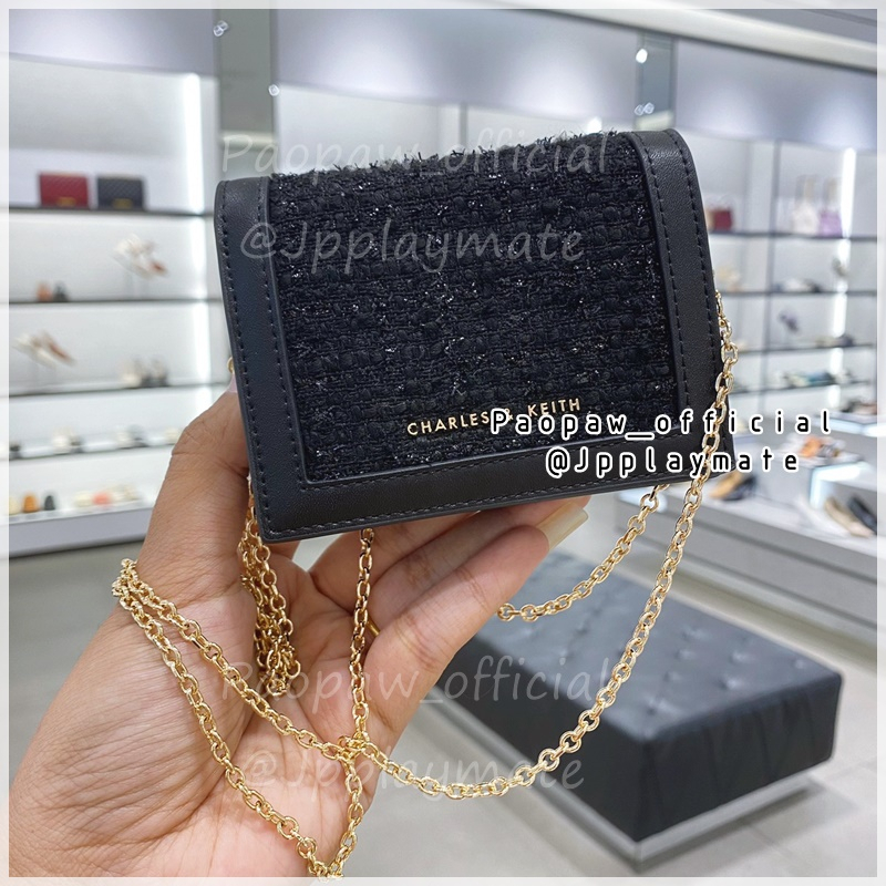 กระเป๋าสตางค์ Charles & Keith รุ่น Snap Button Mini Short Wallet : CK6 ...
