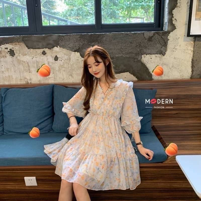 มินิเดรสลายดอกเล็กๆน่ารักป้ายModern | Shopee Thailand