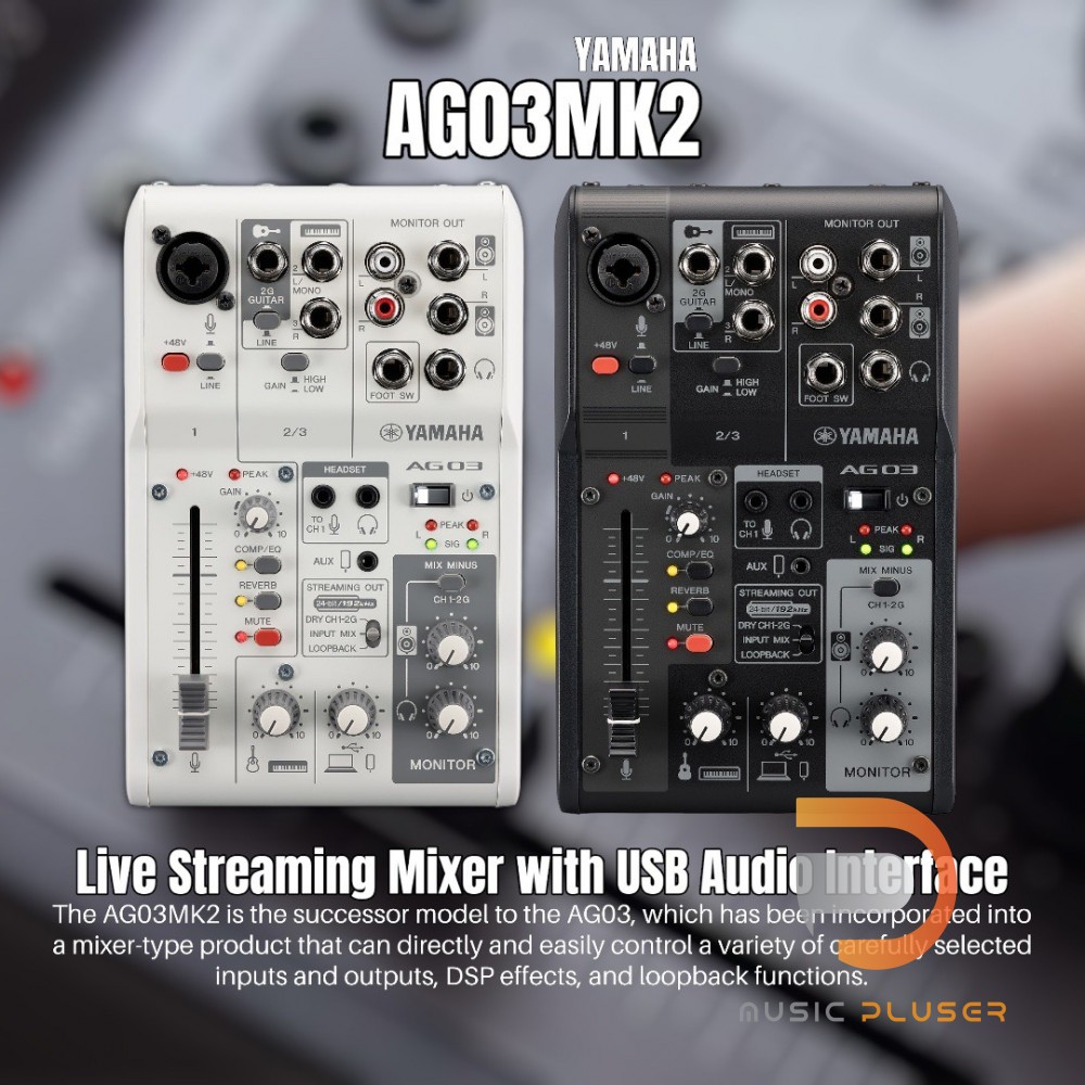 Yamaha AG03MK2 Live Streaming Mixer with USB Audio Interface | Shopee Thailand