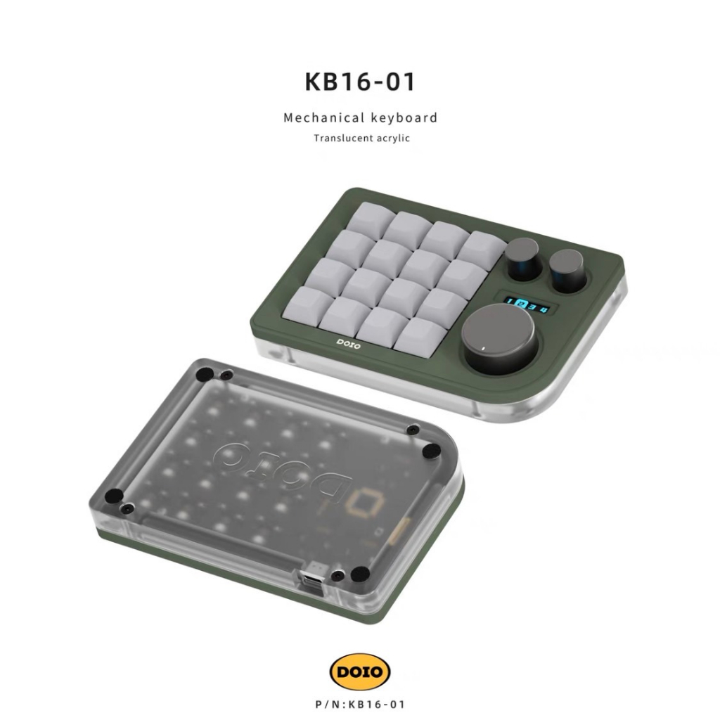 Doio คีย์บอร์ด 16 คีย์ ขนาดเล็ก QMK VIA KB16-01 | Shopee Thailand
