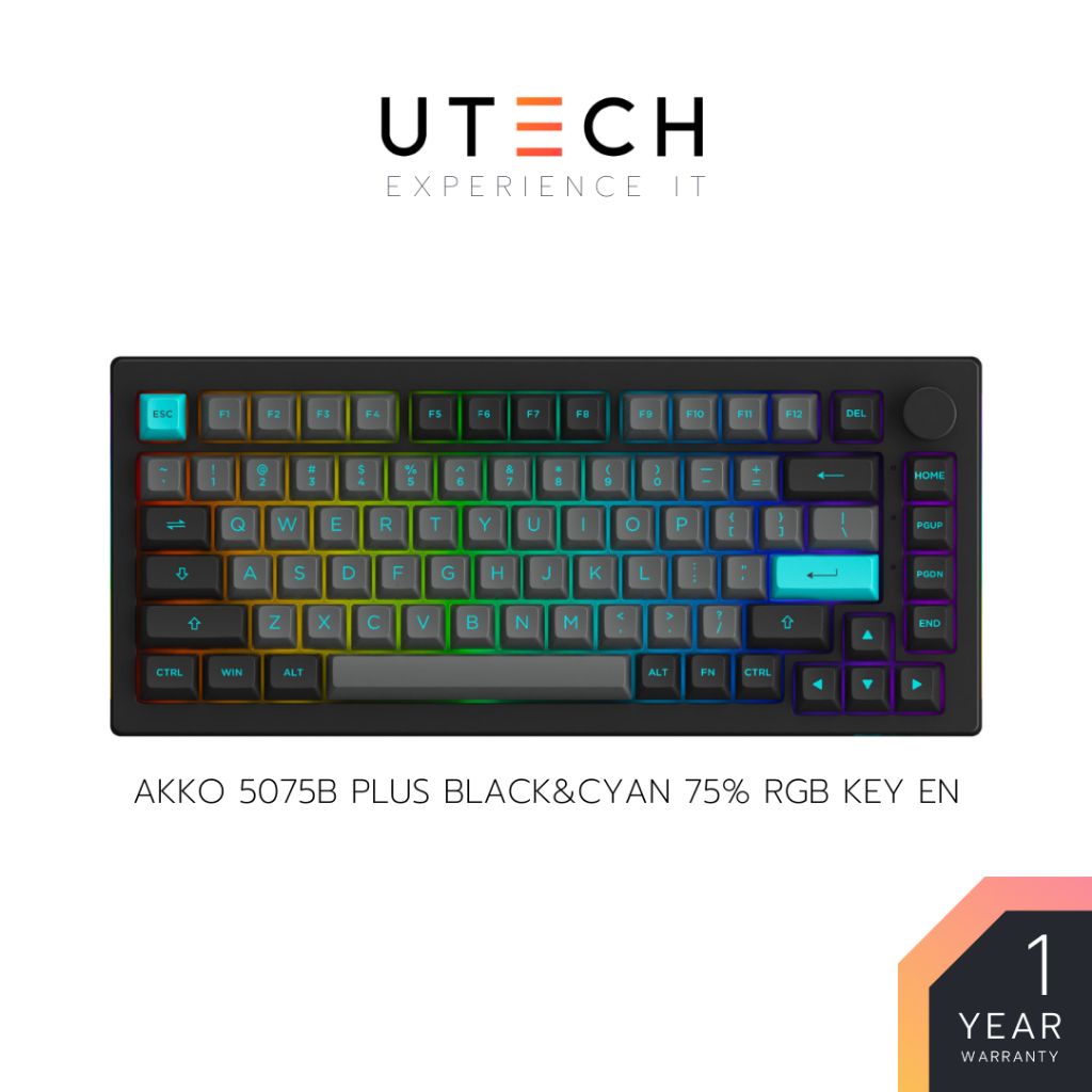 คีย์บอร์ด AKKO 5075B Plus Black&Cyan 75% RGB Hotswap Wireless ...