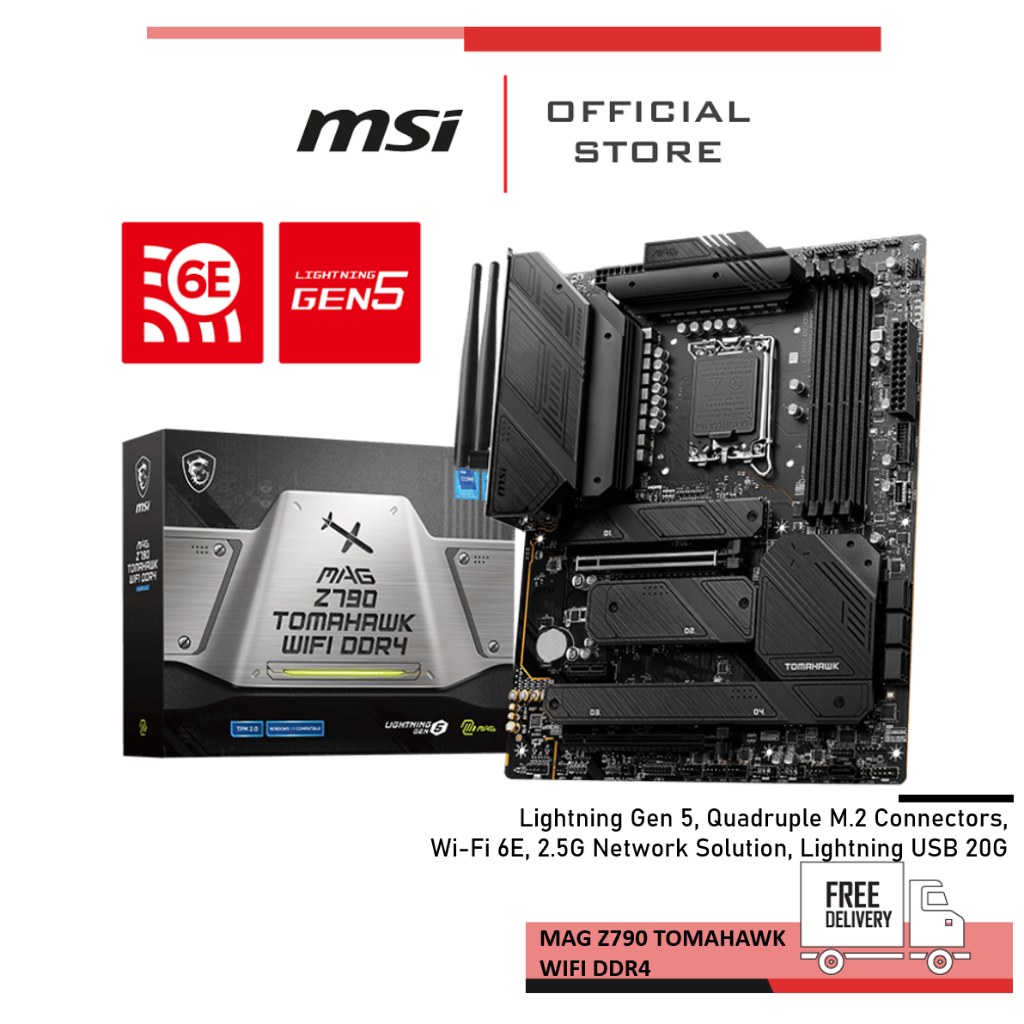 MSI MAINBOARD MAG Z790 TOMAHAWK WIFI DDR4 (เมนบอร์ด) MSIMBMAGZ790 TOM ...