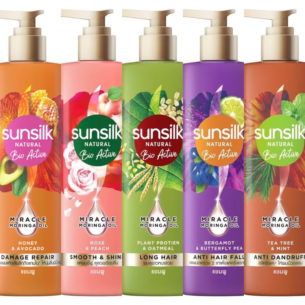 (5 สูตร) Sunsilk Natural Bio Active Shampoo ซันซิล เนเชอรัล ไบโอแอค ทีฟ แชมพู 380 มล. | Shopee ...