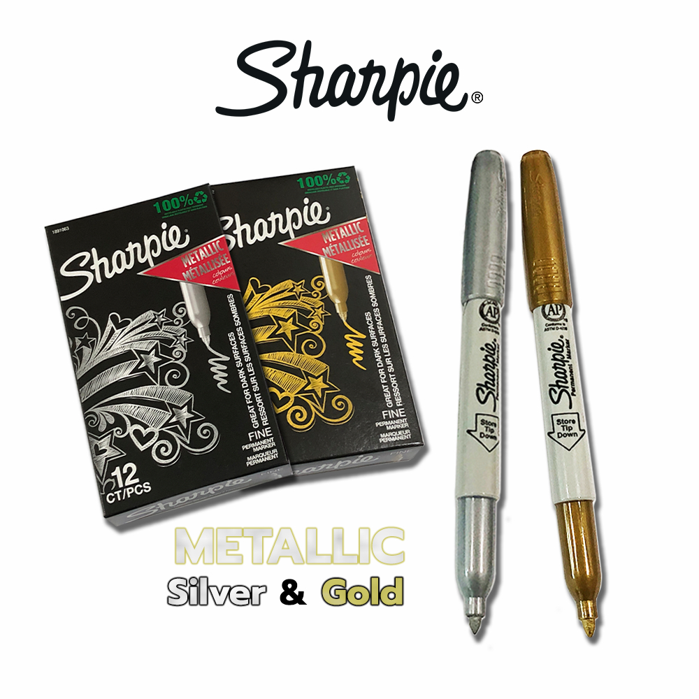 Metallic marker Sharpie Metallic Gold&Silver marker ปากกาชาร์ปี้ Fine ...