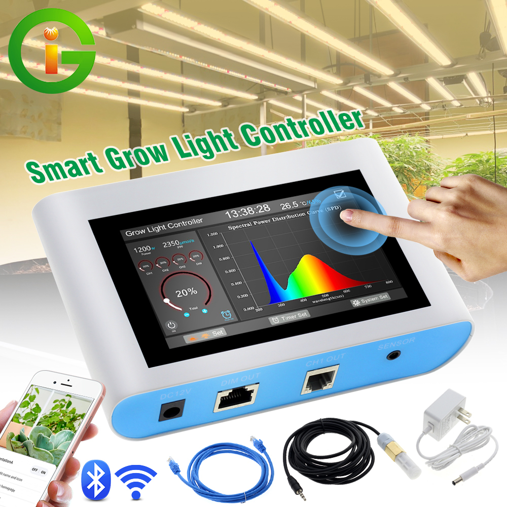 RJ45+RJ14 Grow Controller หน้าจอสัมผัส LED เครื่องวัด อุณหภูมิในตัว ความชื้น ตัวจับเวลา ...