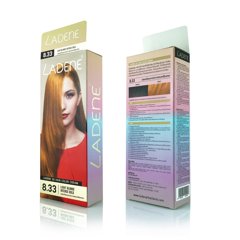 Ladene 3D Hair Color Cream 100ml+100ml ลาดีเน่ ทรีดี ครีมเปลี่ยนสีผม ...