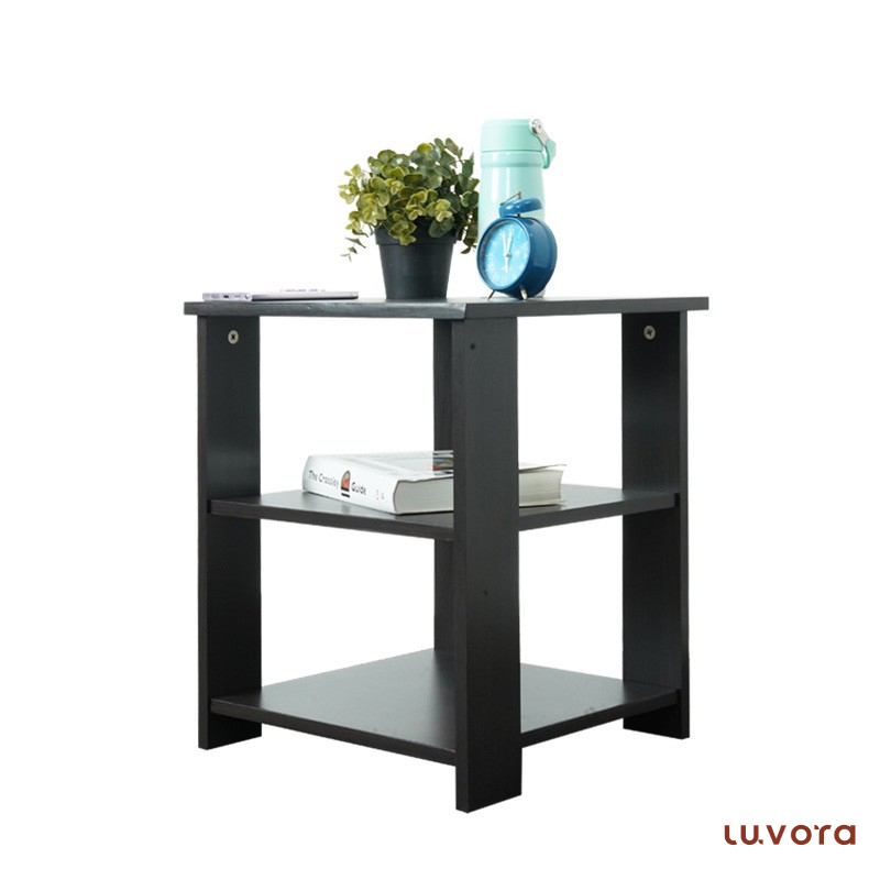 Luvora Shiftex011 DB ชั้นวางของหัวเตียง 3ชั้น สี Darkbrown โต๊ะ ประกอบง่ายใช้เวลาประกอบเพียง 2 ...