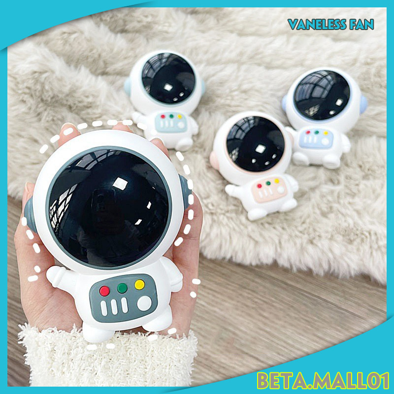 ลมแรง เสียงเงียบ ใช้งานได้ยาวนาน J267 พัดลมคล้องคอ พัดลมเมชา รูปทรงนักบินอวกาศ ชาร์จ USB พลังเท ...