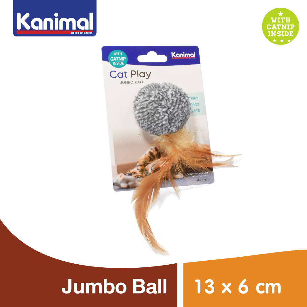 [97102] Kanimal Cat Toy ของเล่นแมว Jumbo Ball ลูกบอลจัมโบ้พันขน เล่นสนุก สำหรับแมวทุกสายพันธุ์ ...