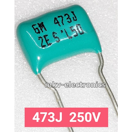 (1ตัว) 473J , 473 , 0.047uf , 250V Mylar Capacitor (รหัสสินค้า M02457 ...