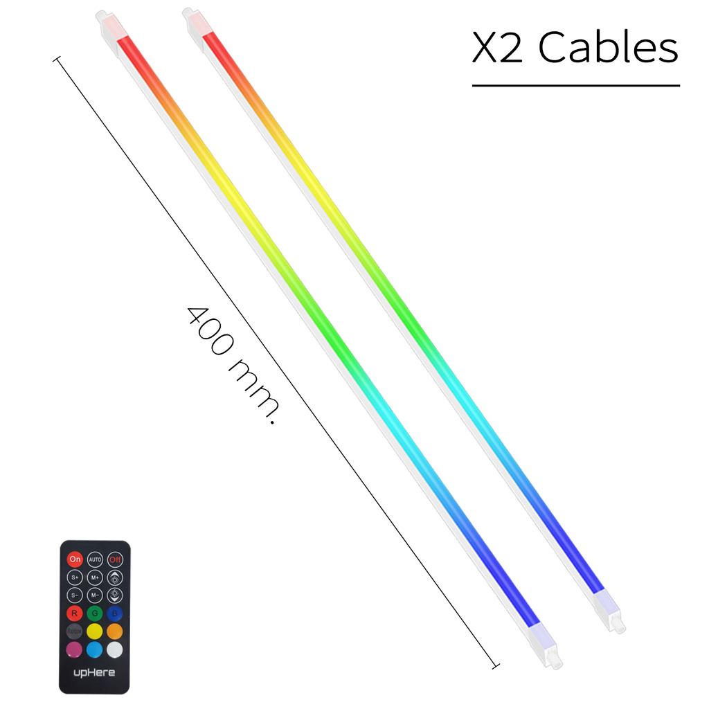 ชุดไฟเส้น แต่งคอมฯ ARGB 【2x400mm】5V 3-pin Addressable LED Strip Kit ...