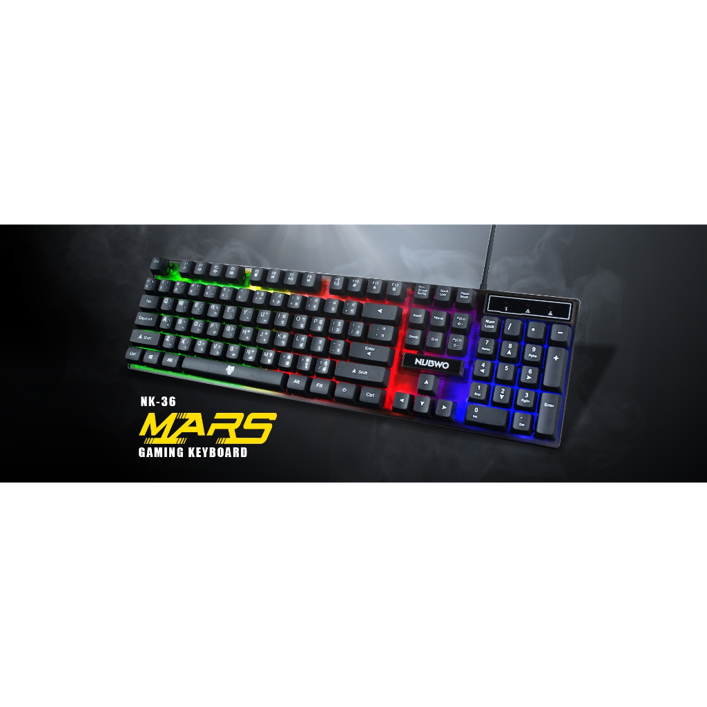 Nubwo NK-36 MARS GAMING KEYBOARD คีย์บอร์ด มีไฟ เกมส์มิ่ง สาย USB รับ ...