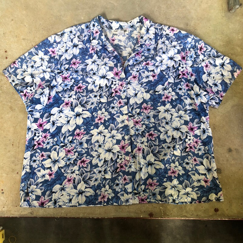 เสื้อฮาวาย Vtg.Hawaii Shirt CATHY DANIELS MADE IN INDIA Sz.2X 55% ...