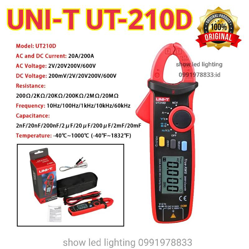 UNI-T UT-210E,UT-21D Clamp Meter Digital คลิปแอมป์ดิจิตอลแคล้มป์มิเตอร์ ut-210e true rms ของแท้ ...