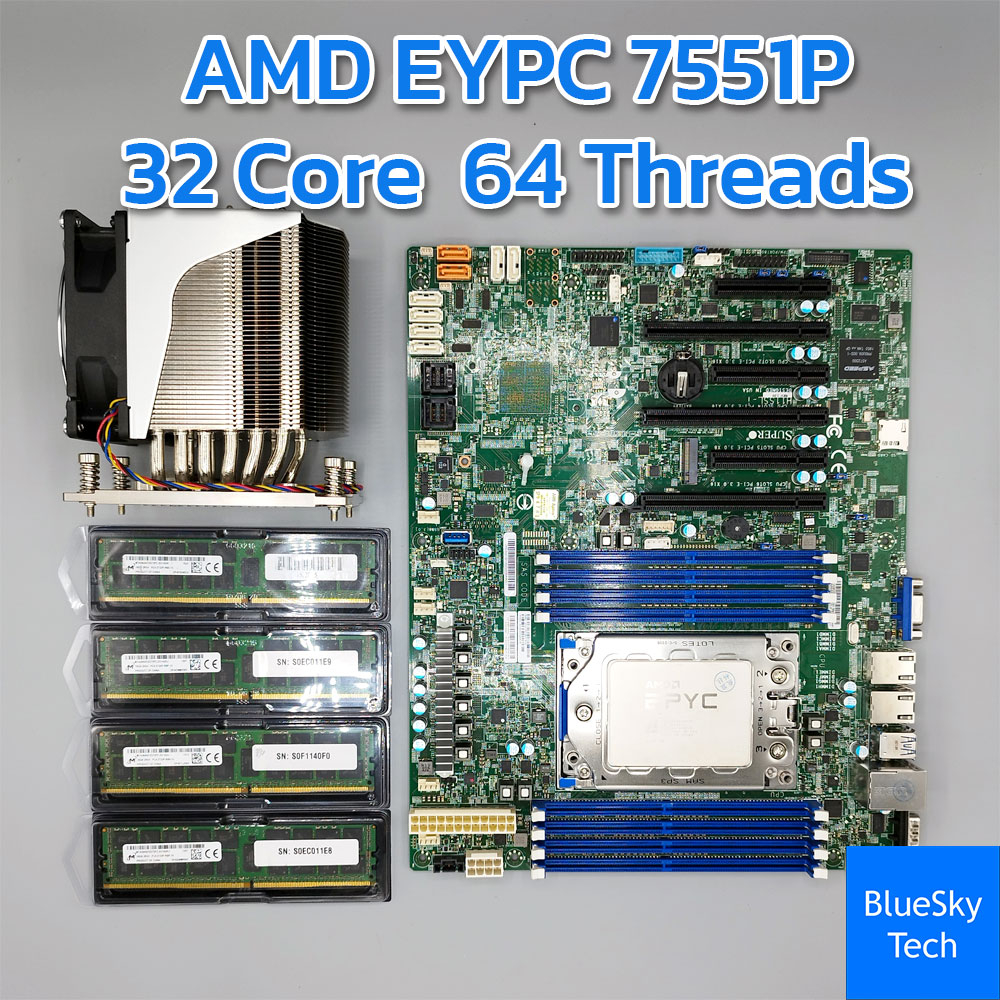 ชุดบอร์ด Workstation Server 32 Core AMD EYPC 7551P CPU | เมนบอร์ด ...