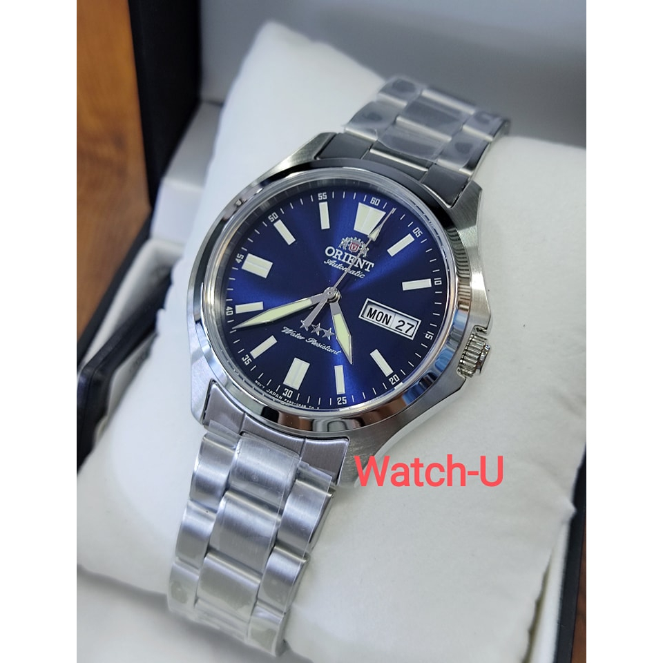 นาฬิกา ORIENT AUTOMATIC THREE STAR พรายน้ำชัดเจนมาก รุ่น RA-AB0F09L สีน้ำเงิน | Shopee Thailand