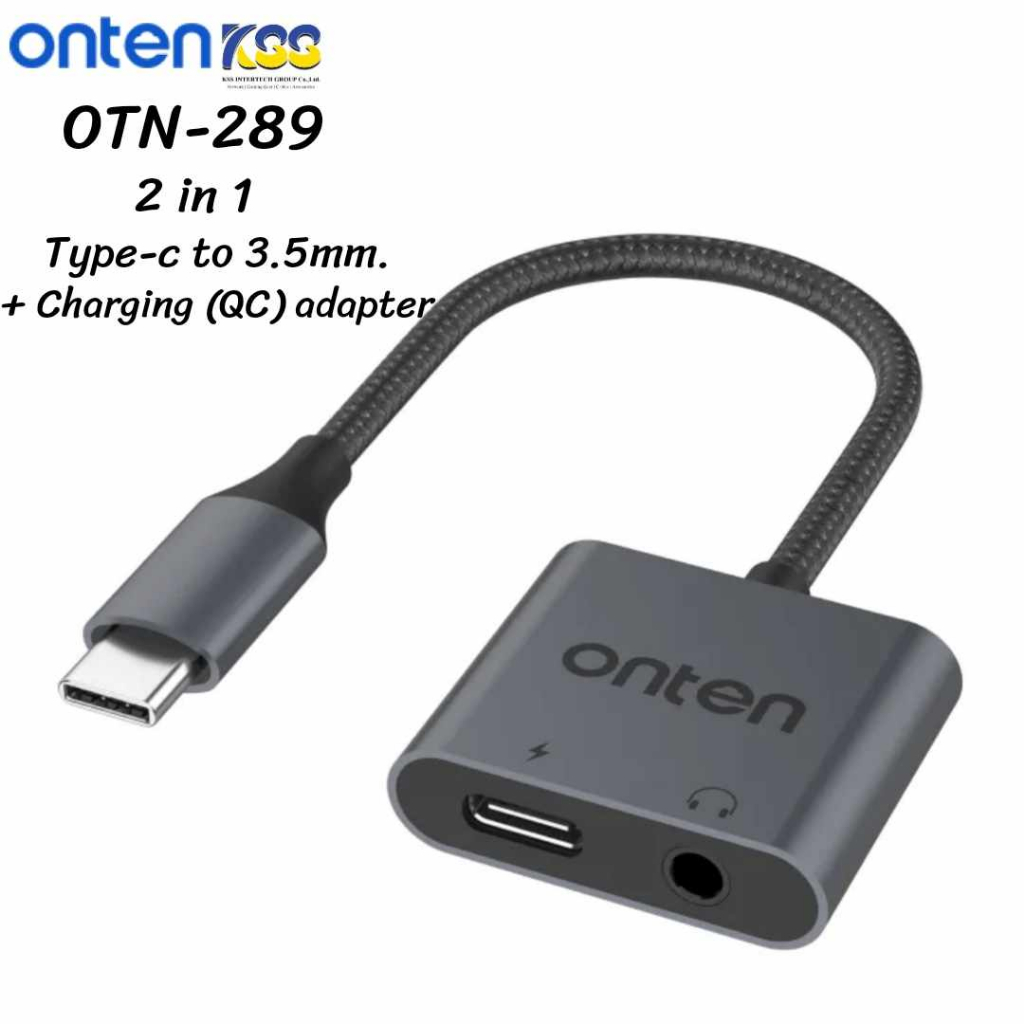 ONTEN OTN-289 2in1 type c to 3.5mm and charging adapter | Shopee Thailand